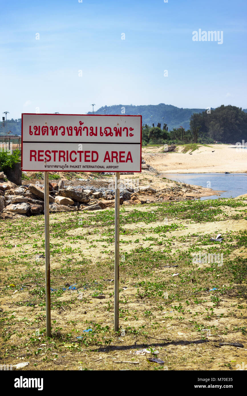 Airport Restricted Area Warning Sign Stock Photos & Airport Restricted ...