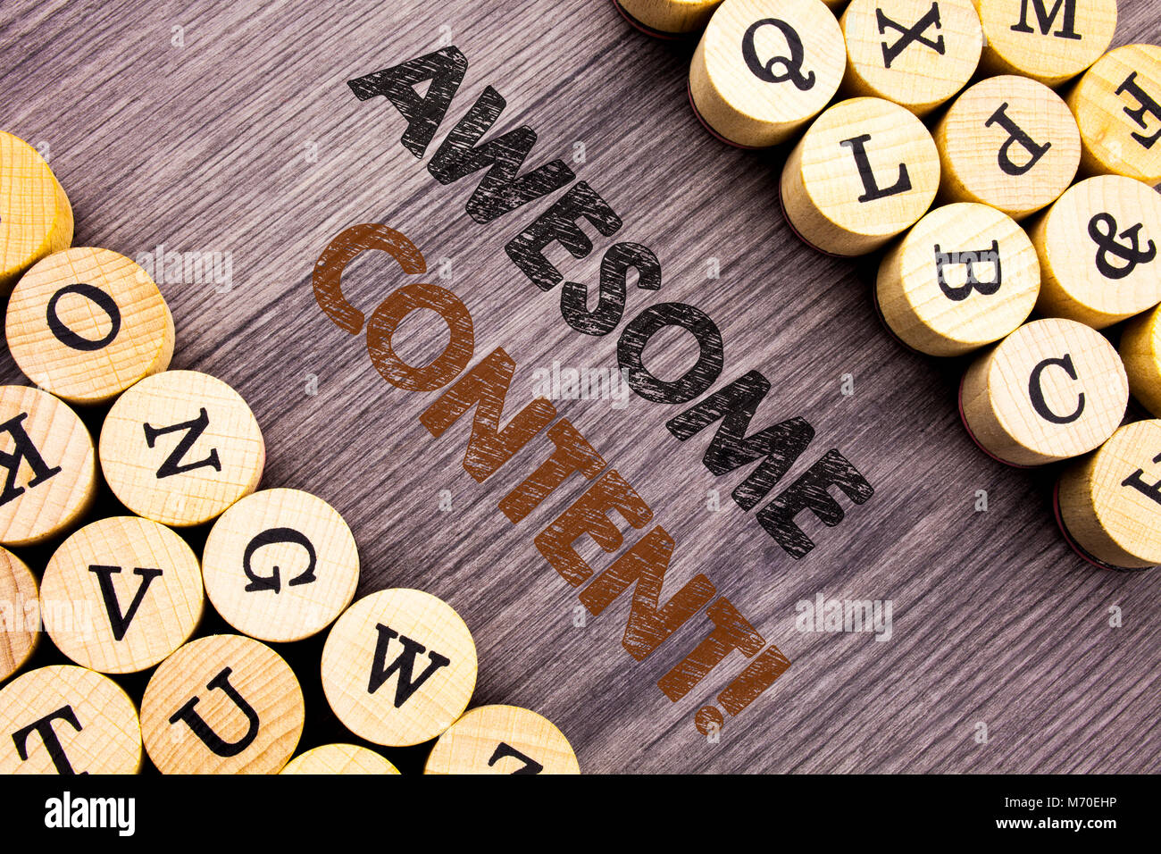 Conceptual hand writing text showing Awesome Content. Concept meaning ...