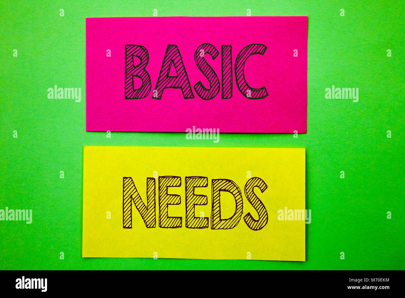 Handwriting Announcement text showing Basic Needs. Conceptual photo ...