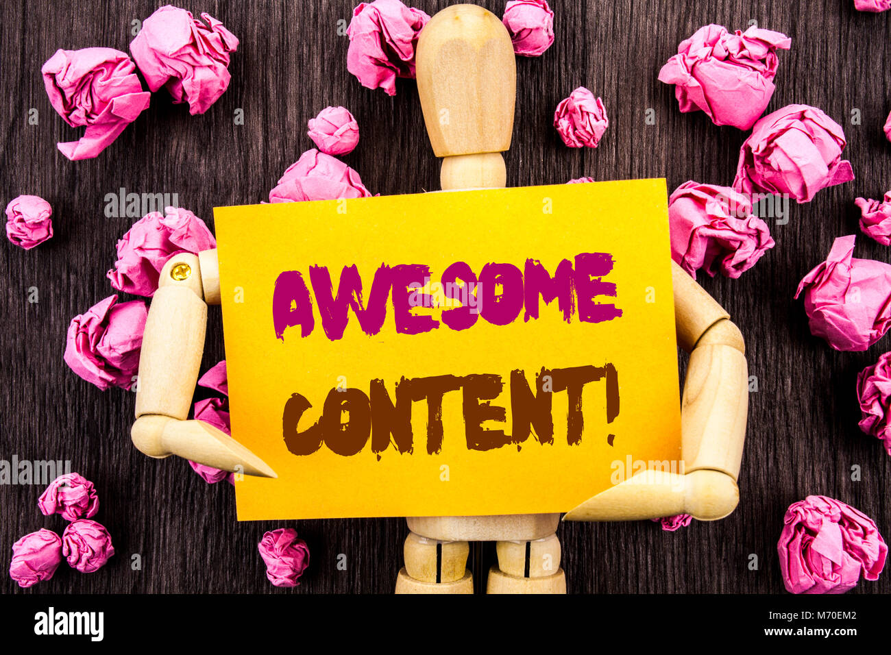 Word, writing, text Awesome Content. Conceptual photo Creative Strategy ...