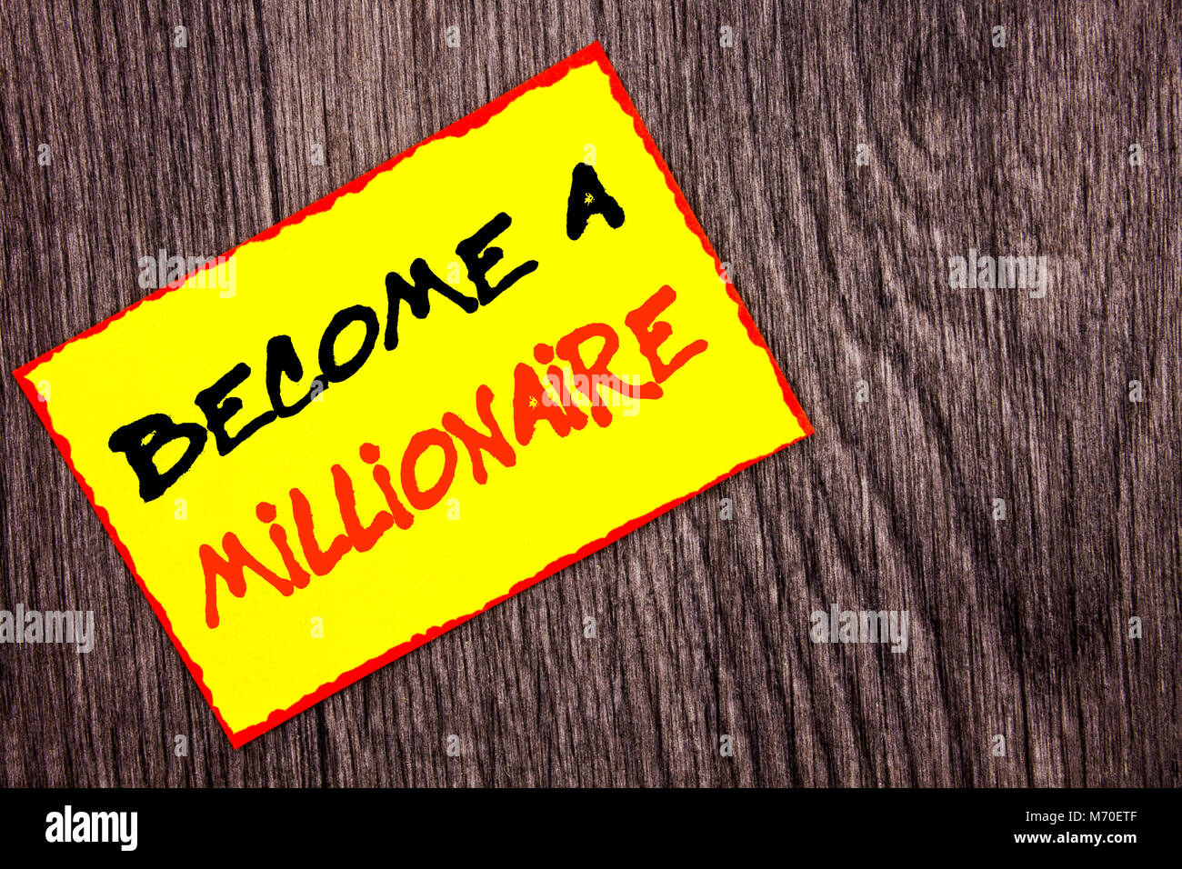 Conceptual hand writing text showing Become A Millionaire. Concept ...