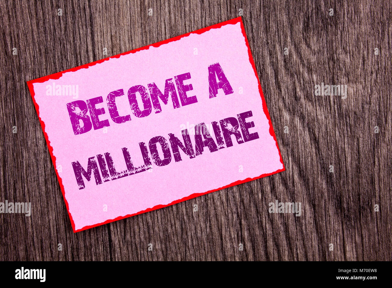 Handwriting Announcement text showing Become A Millionaire. Conceptual ...