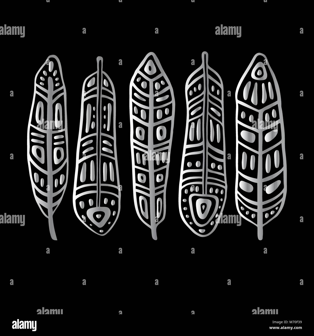 Vintage Feather vector set Stock Vector Image & Art - Alamy