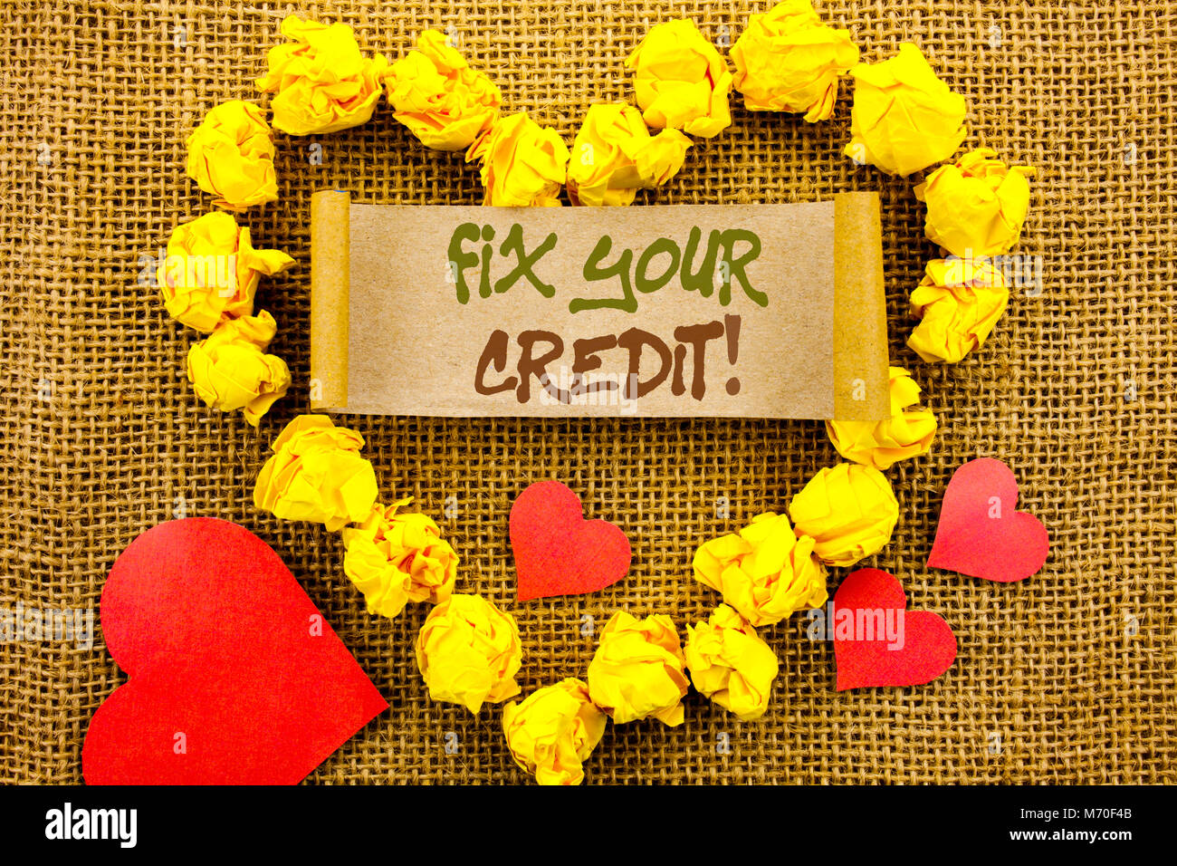 Handwriting Announcement text showing Fix Your Credit. Concept meaning ...