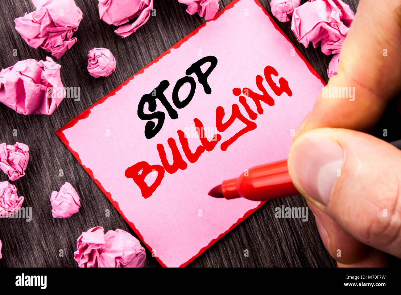 Text sign Stop Bullying. Business concept for Awareness Problem About ...