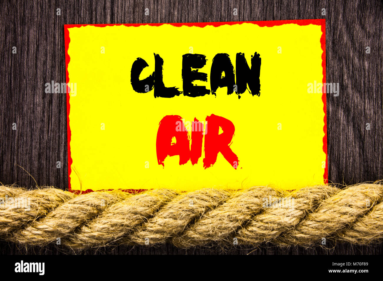 Handwritten text sign showing Clean Air. Conceptual photo Global ...