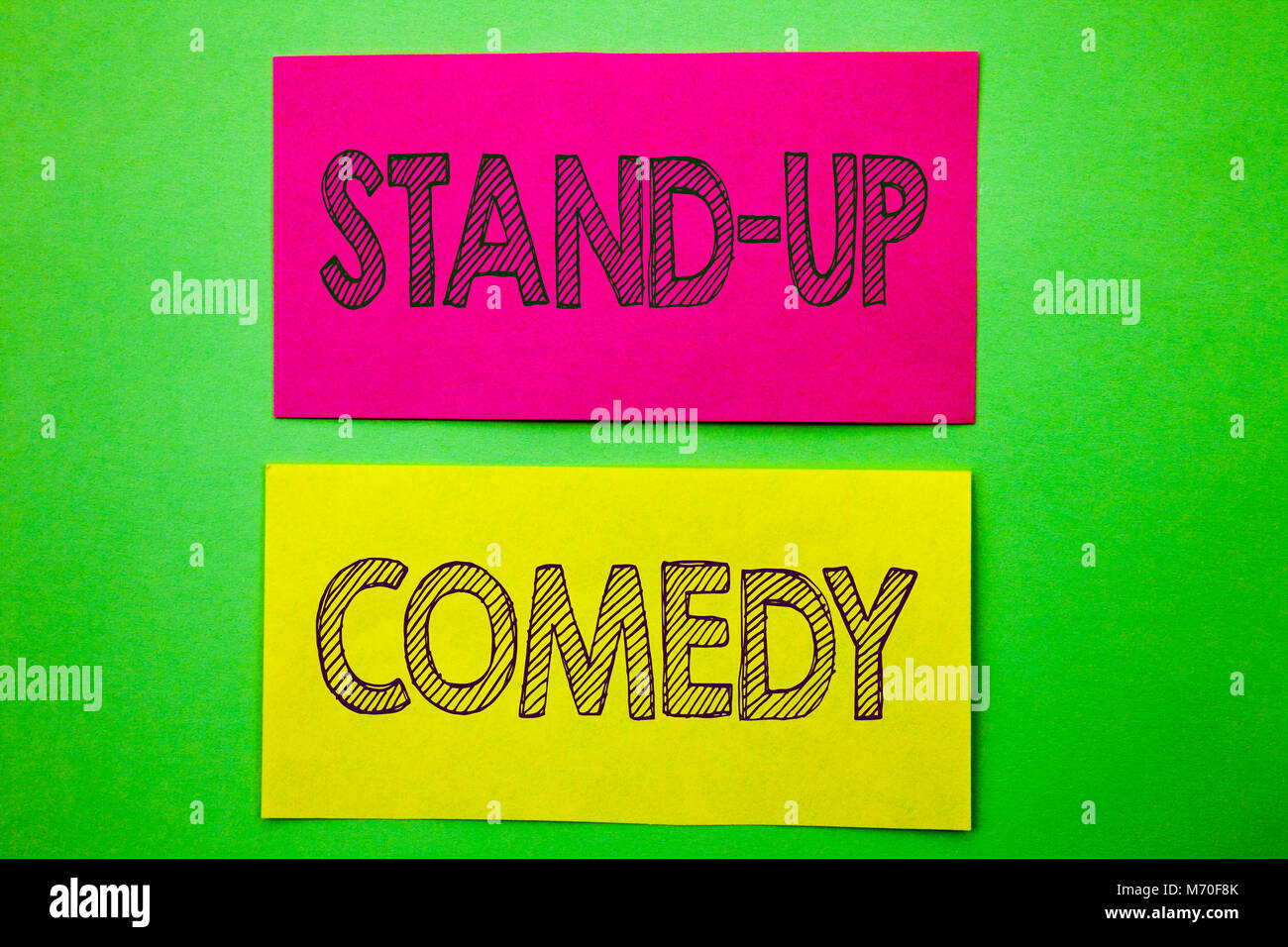 Handwriting Announcement text showing Stand Up Comedy. Conceptual photo ...