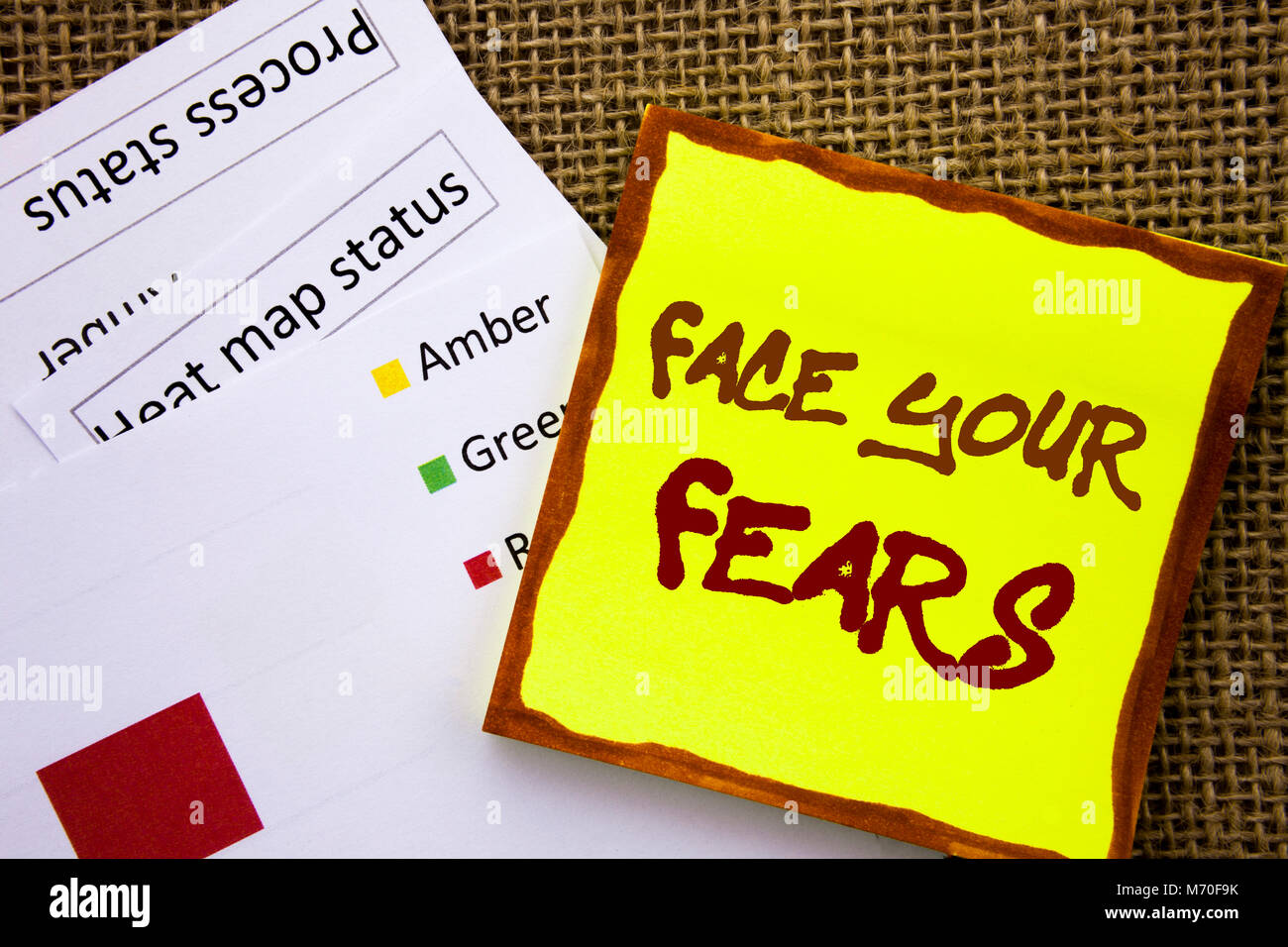 Handwritten text sign showing Face Your Fears. Business concept for ...
