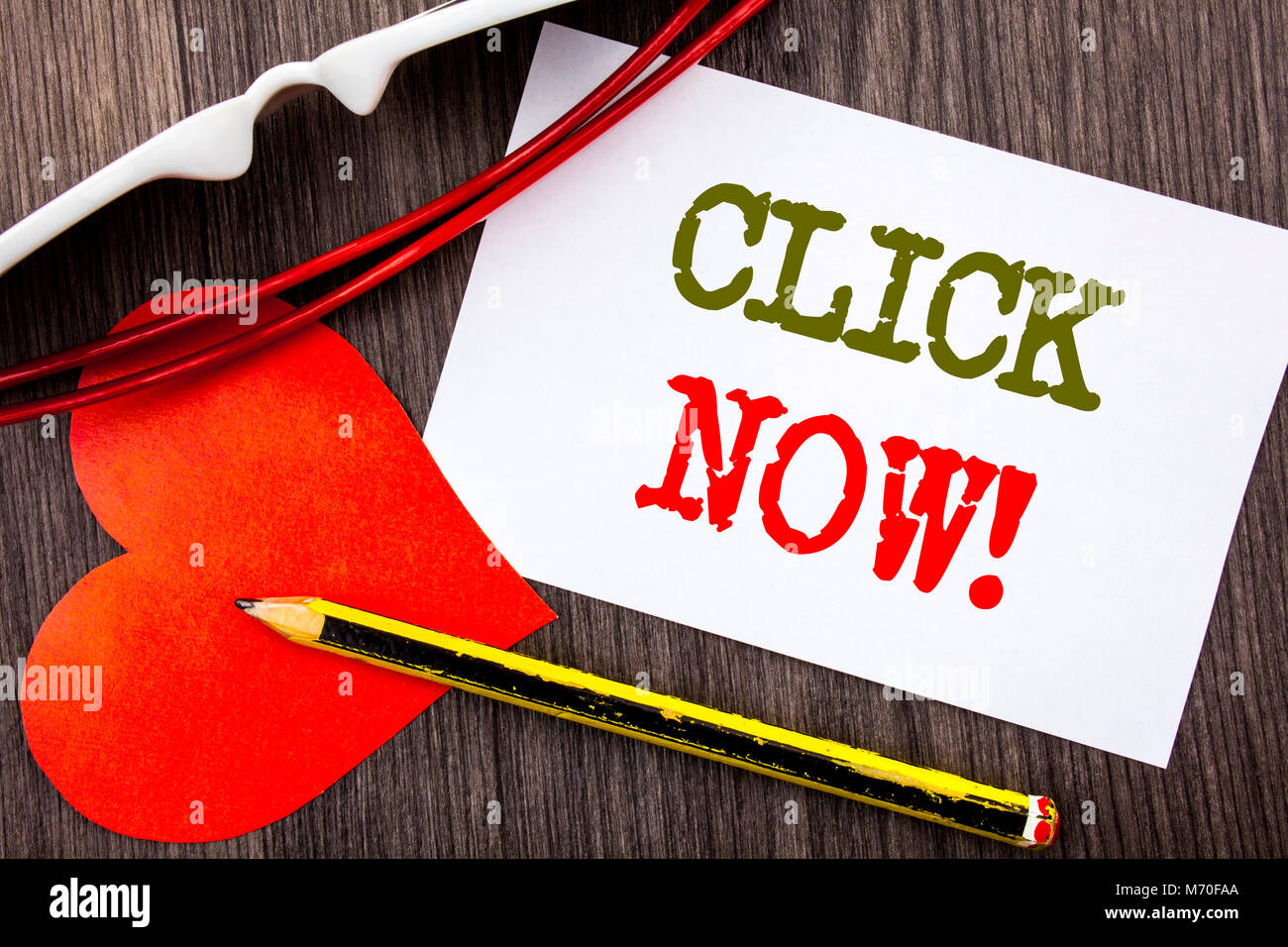 Handwriting text showing Click Now. Business concept for Sign Book Or ...