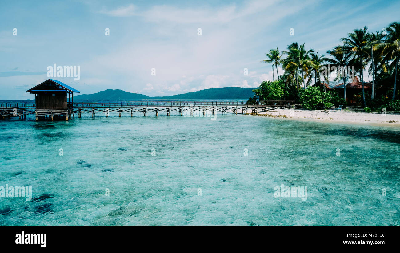 Pier on Arborek Island - Raja Ampat, West Papua, Indonesia Stock Photo ...