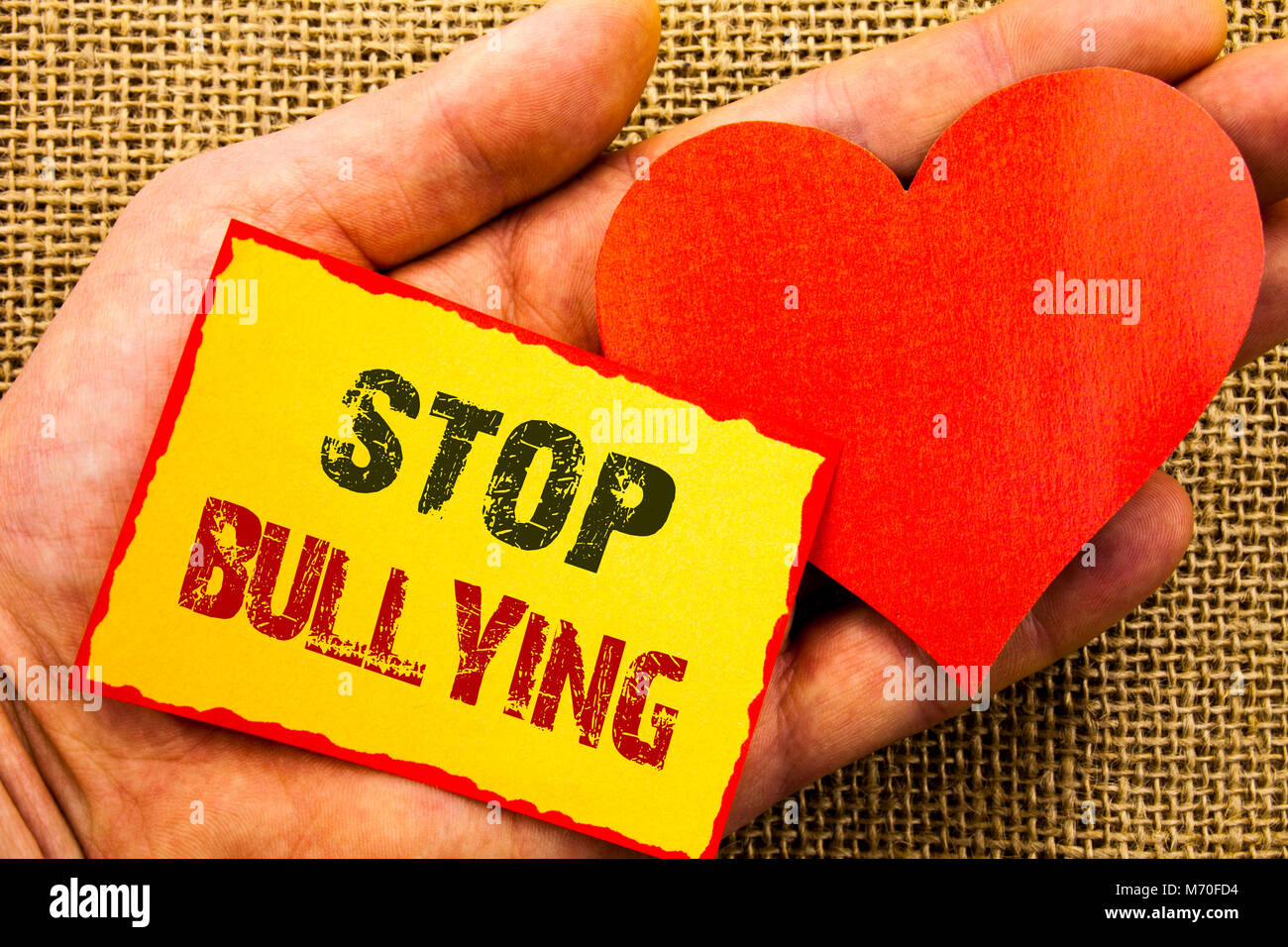 Handwriting text showing Stop Bullying. Business concept for Awareness ...