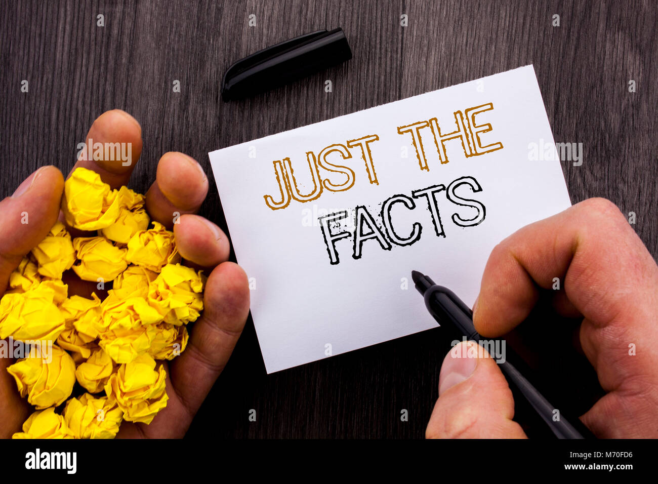 Conceptual text showing Just The Facts. Business photo showcasing Truth ...