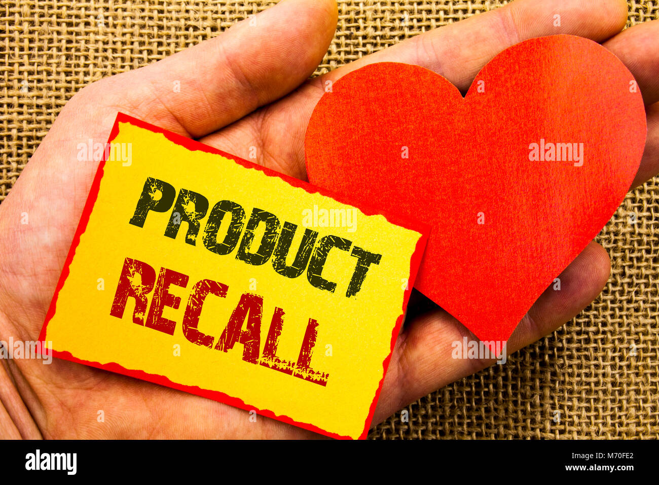 Handwriting text showing Product Recall. Business concept for Recall ...