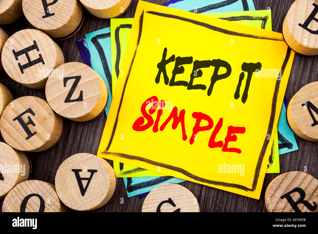 Handwriting Announcement text showing Keep It Simple. Business photo ...