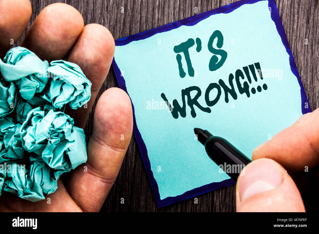 Announcement text showing It Is Wrong. Business concept for Correct ...