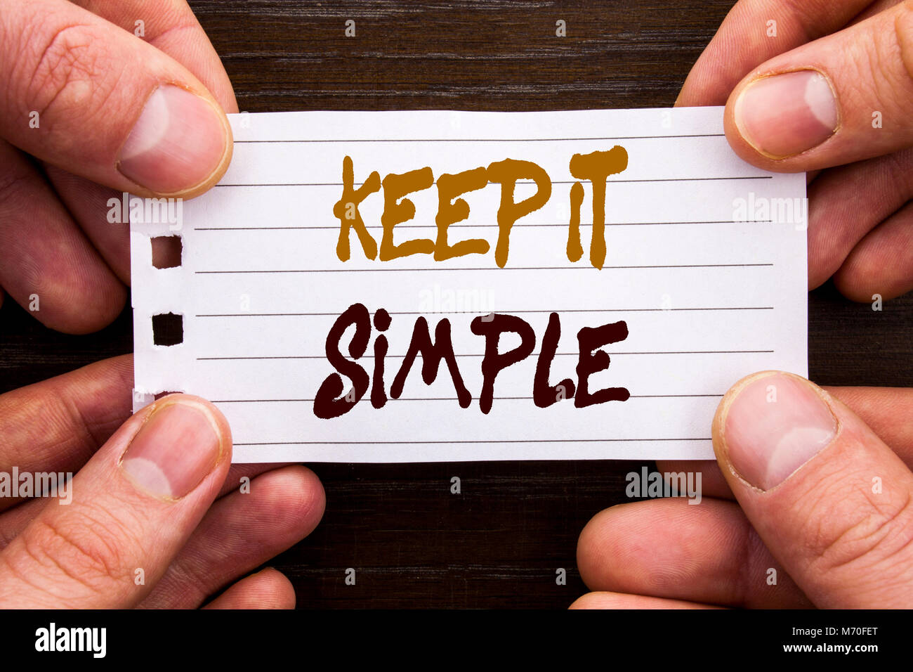 Handwritten text sign showing Keep It Simple. Business concept for ...