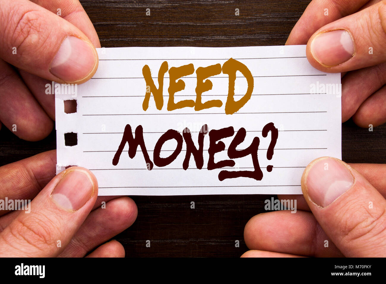 Handwritten text sign showing Need Money Question. Business concept for ...