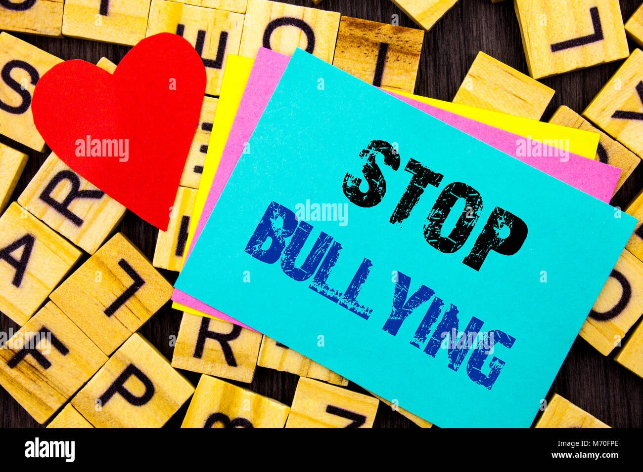 Handwritten text showing Stop Bullying. Conceptual photo Awareness ...