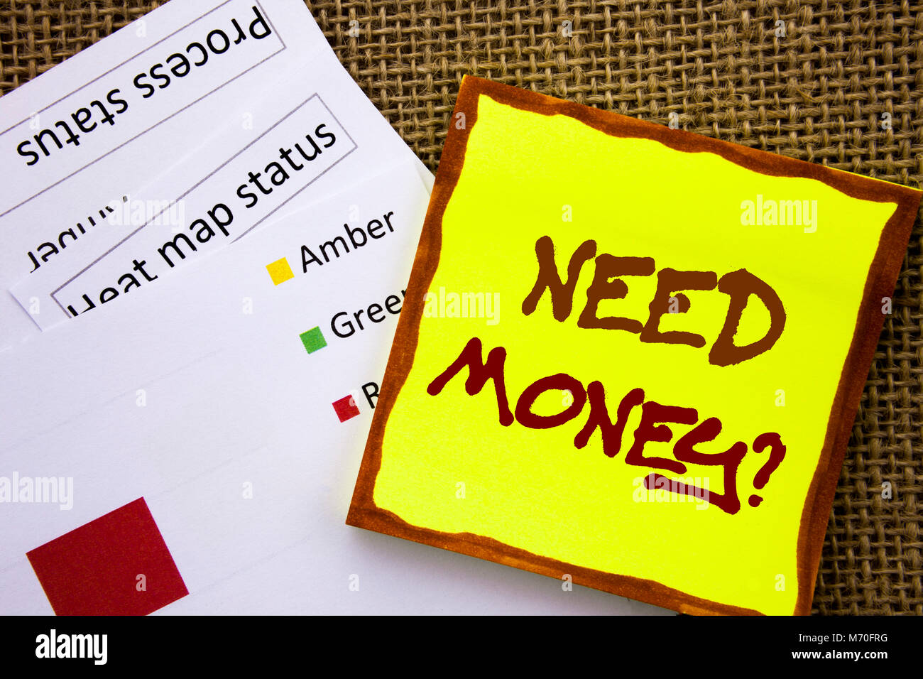 Handwritten text sign showing Need Money Question. Business concept for ...