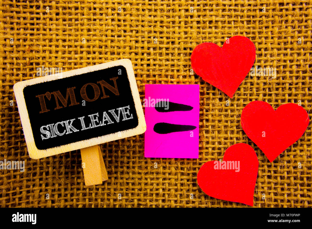 Writing text showing I m am On Sick Leave. Concept meaning Vacation ...