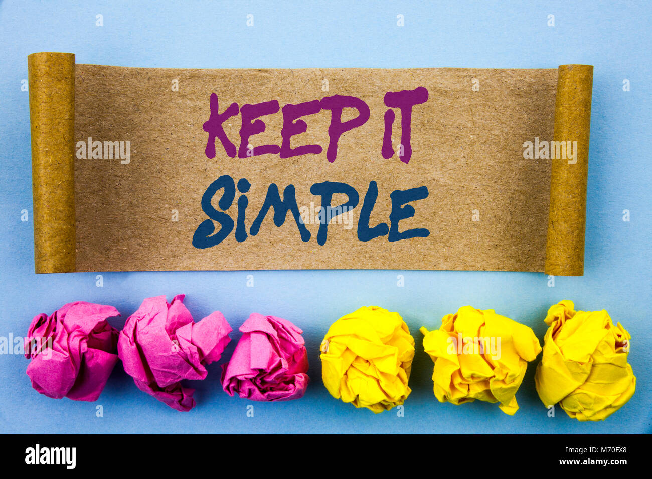 Handwriting text showing Keep It Simple. Concept meaning Simplicity ...
