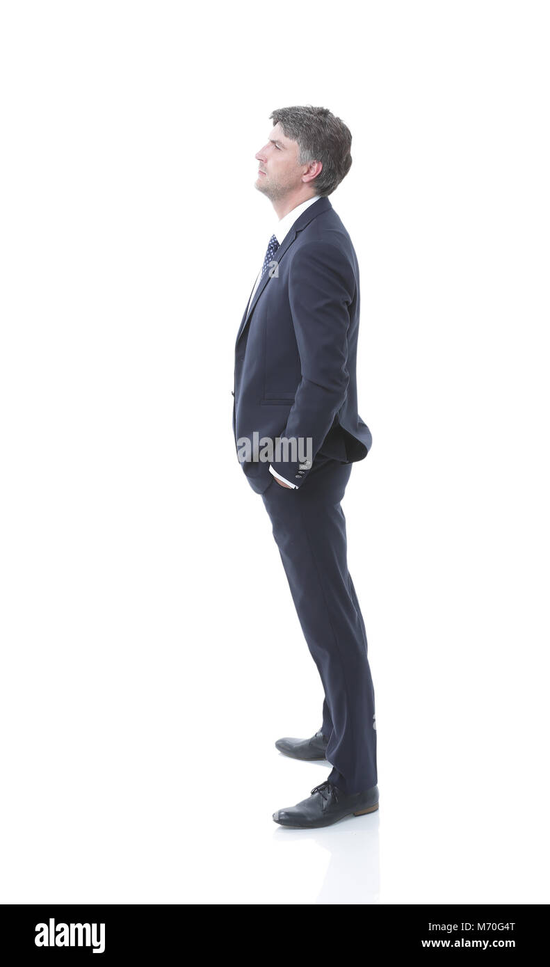 side view. Portrait of serious businessman Stock Photo - Alamy