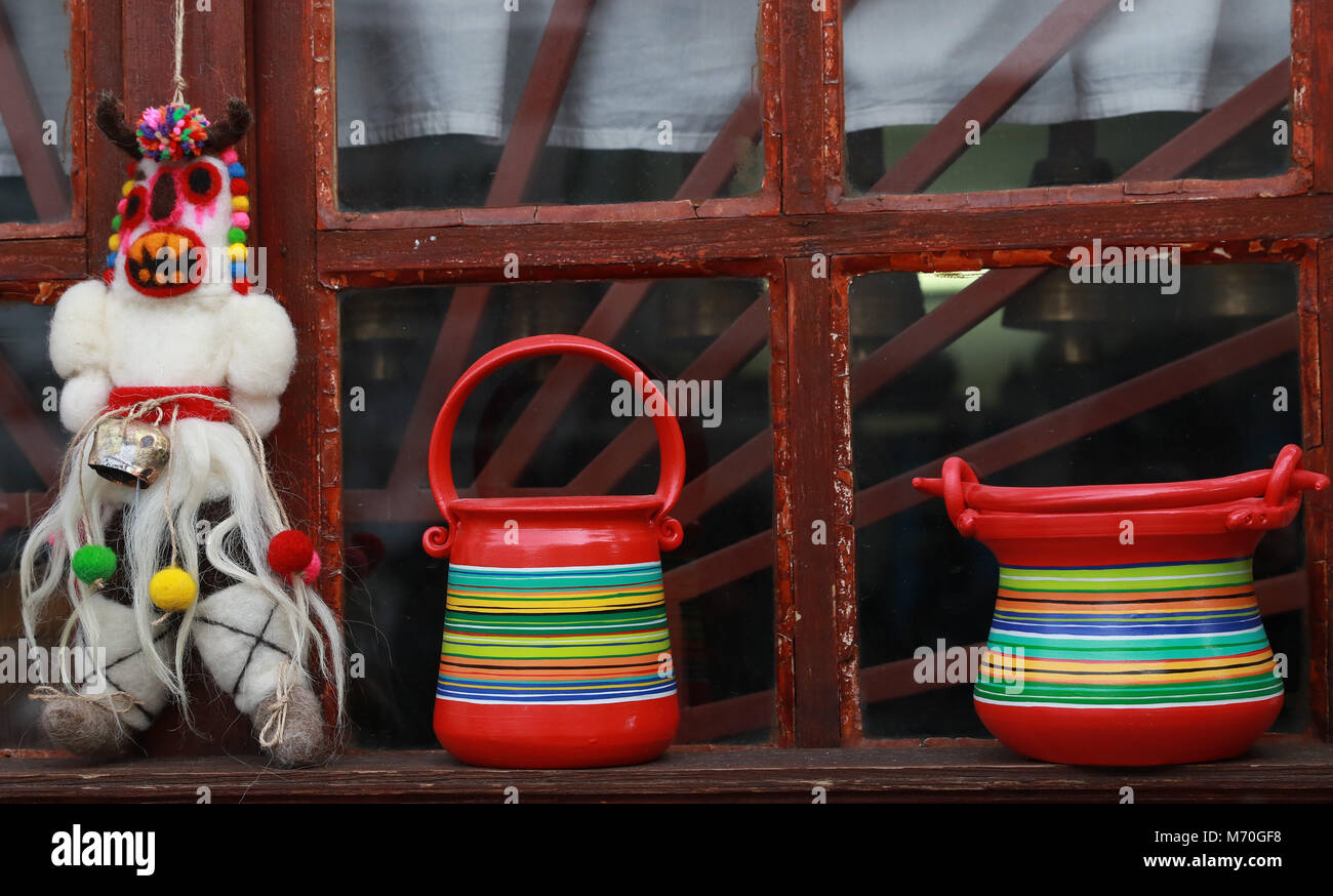 Handmade and colored clay pots Stock Photo - Alamy