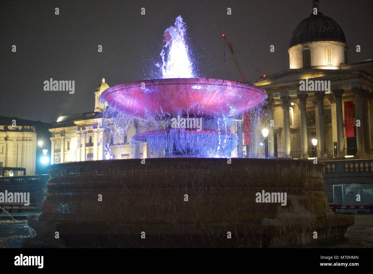 Trafalgar Square, at night Stock Photo - Alamy