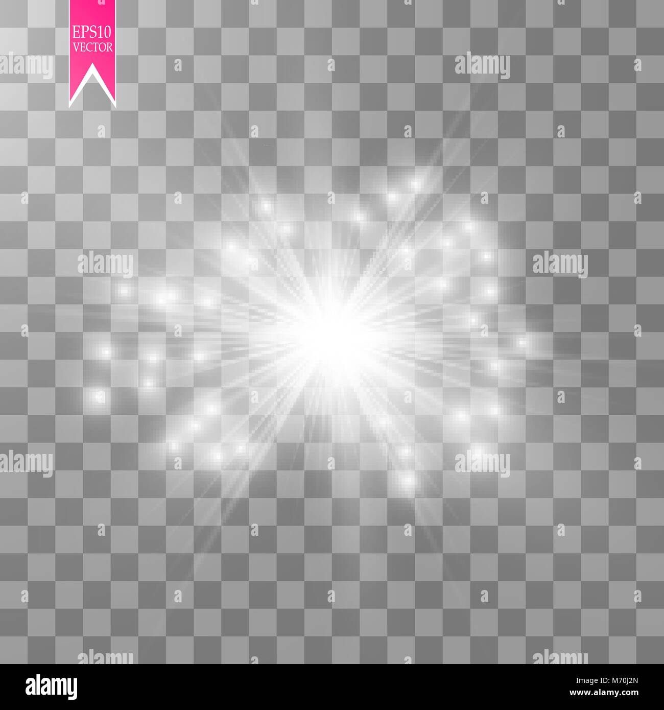 Glow light effect. Starburst with sparkles on transparent background ...
