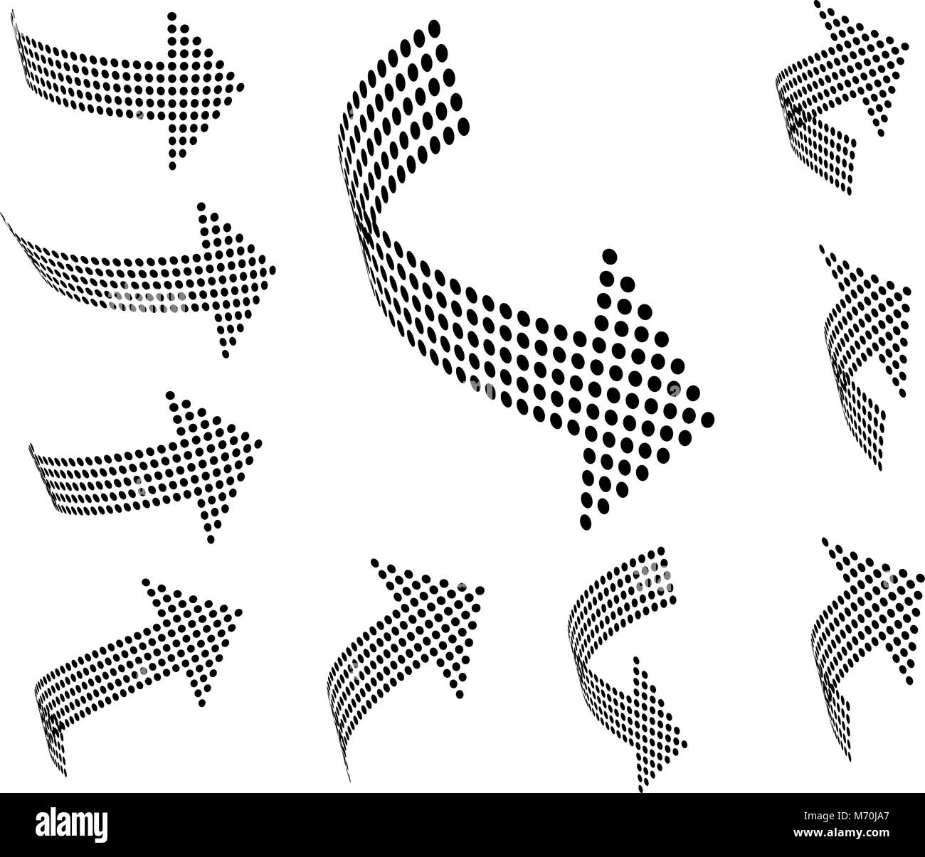Set of vector arrow icons. Dotted halftone graphic effect Stock Vector ...