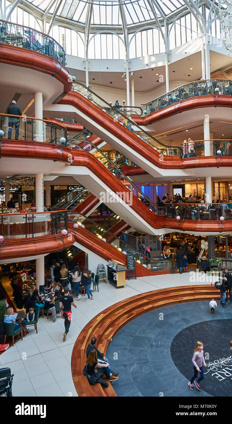 Interior of the Princess Square shopping centre in Glasgow, UK Stock ...