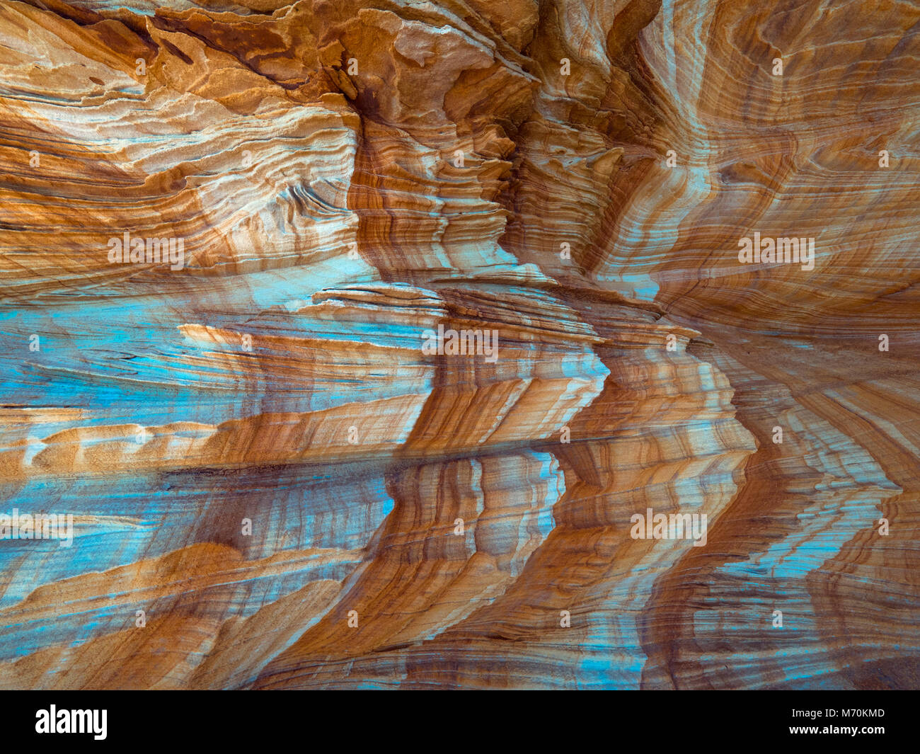 Painted cliffs at Maria Island National Park east coast of Tasmania ...