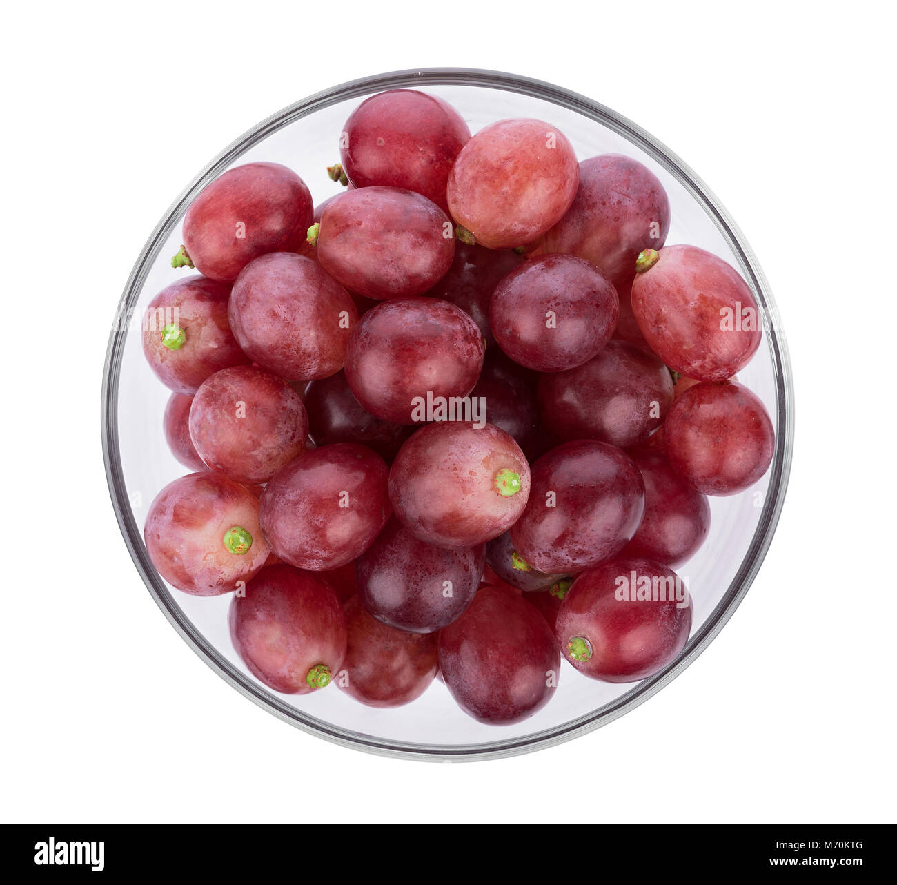 Ripe red grape in bowl on white background Stock Photo - Alamy