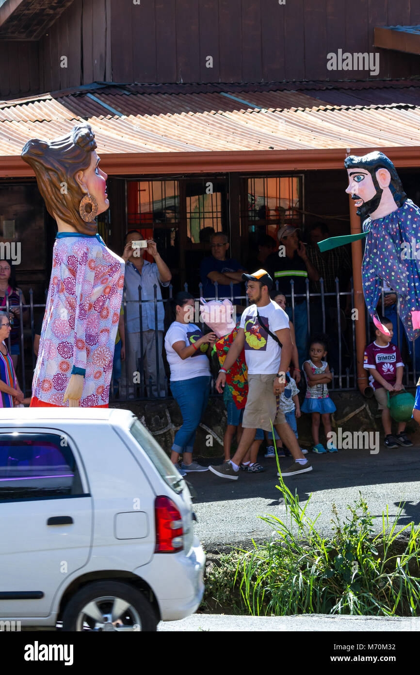 Barva, Costa Rica - January 27: Typical masquerade with families ...