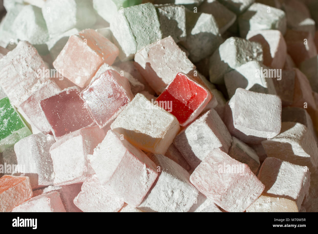 Load of traditional turkish delight lokum candy Stock Photo - Alamy