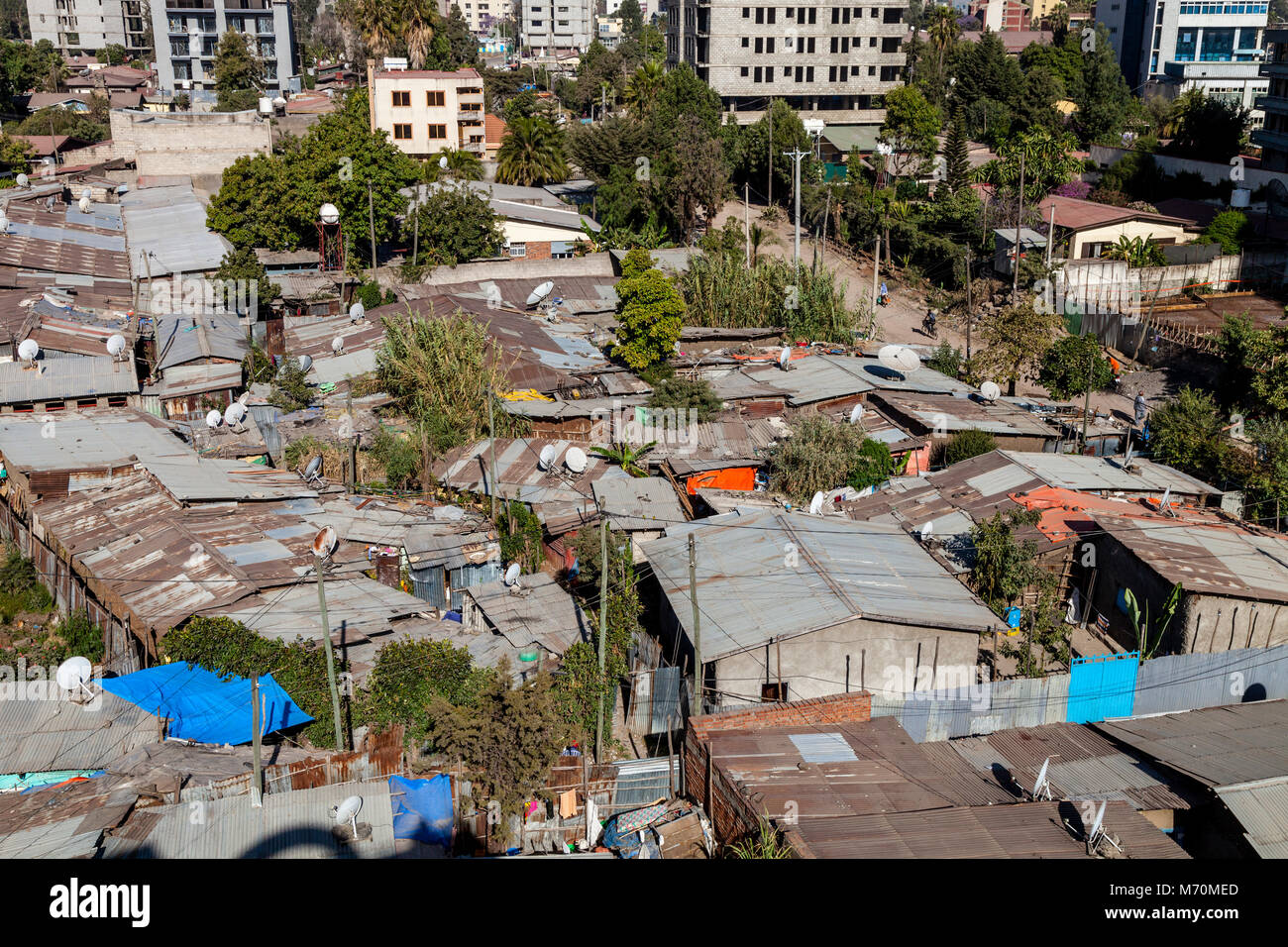 A Slum District Of Addis Ababa, Ethiopia Stock Photo - Alamy