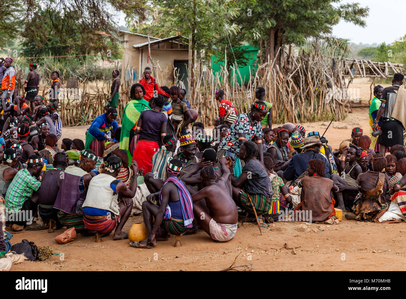 Hamer and Banna People Socialising At The Alduba Tribal Market, near ...