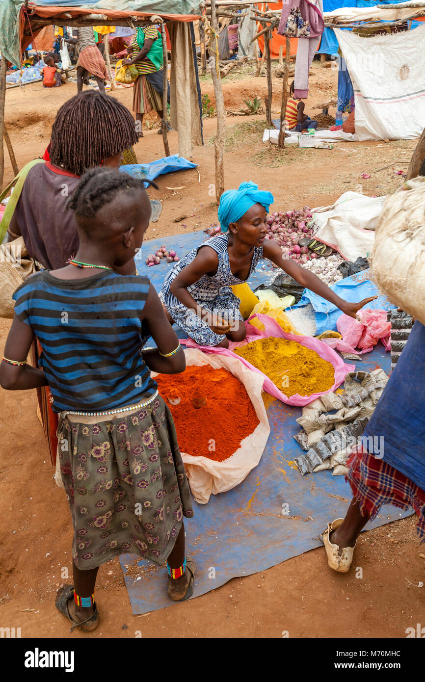 Tribal People Buying Vegetables and Spices At The Alduba Tribal Market ...