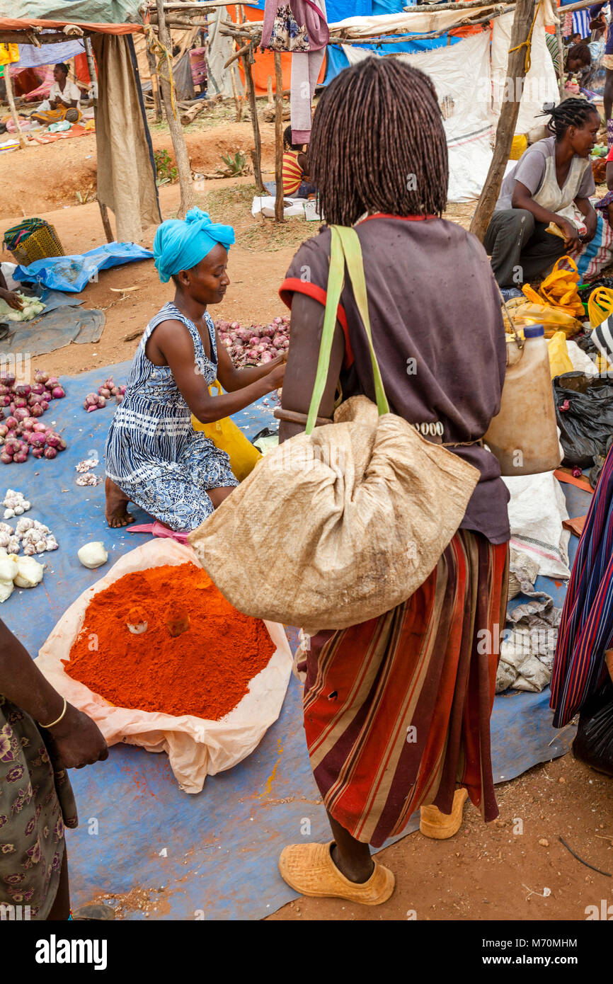 Tribal People Buying Vegetables and Spices At The Alduba Tribal Market ...