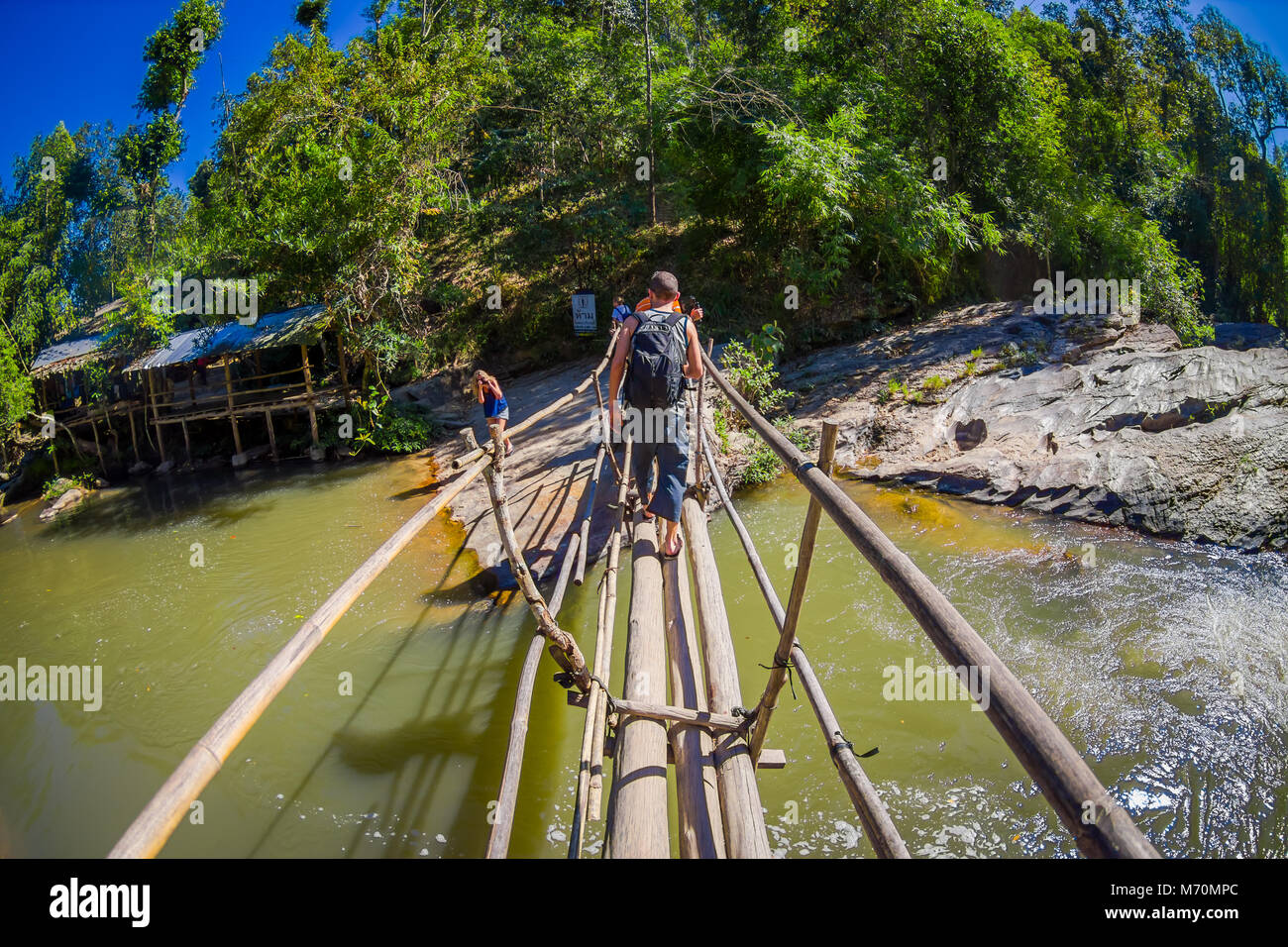 CHIANG RAI, THAILAND - FEBRUARY 01, 2018: Outdoor view of unidentified ...