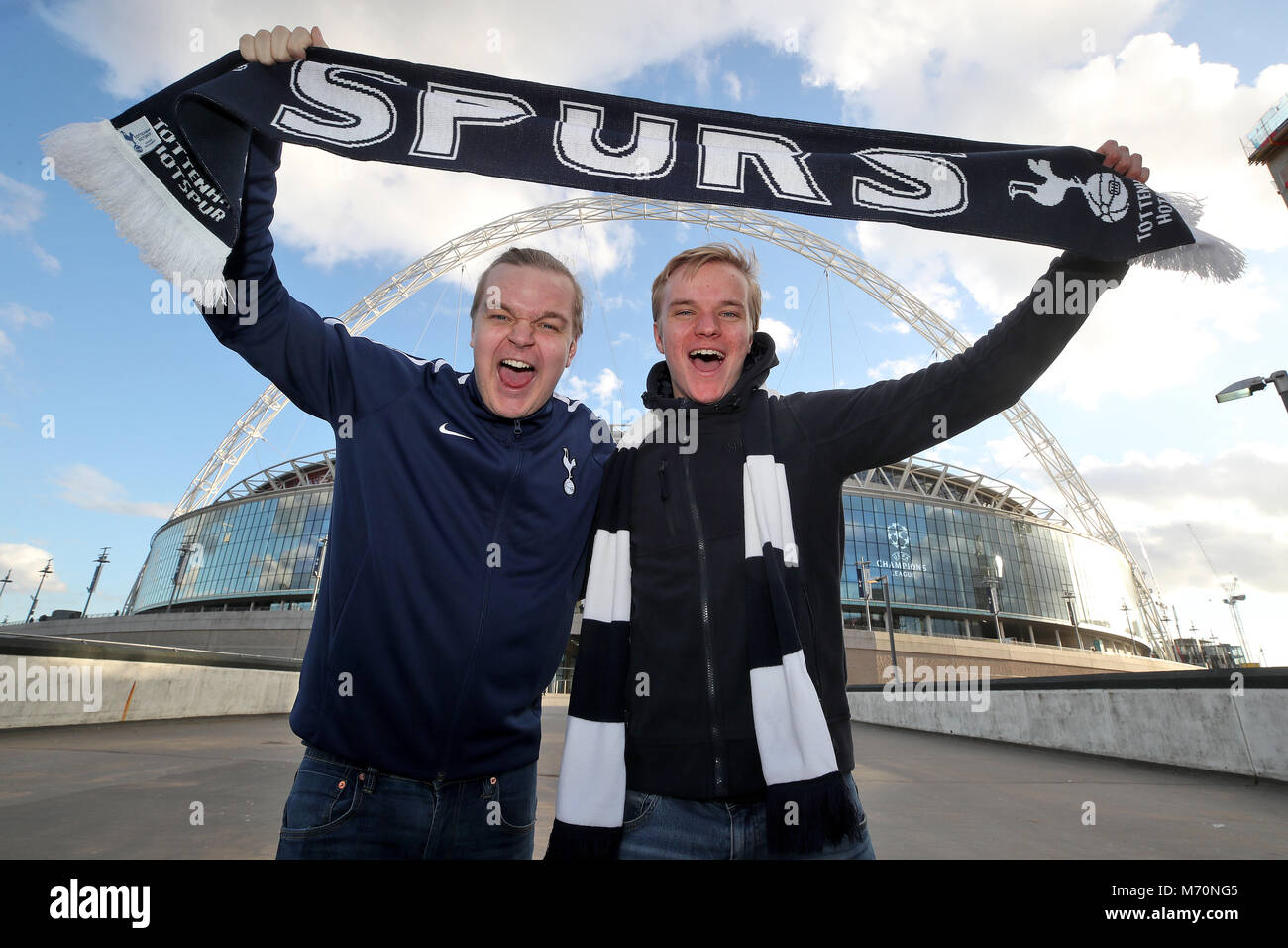 Tottenham Hotspur fans show their support outside the ground before the ...