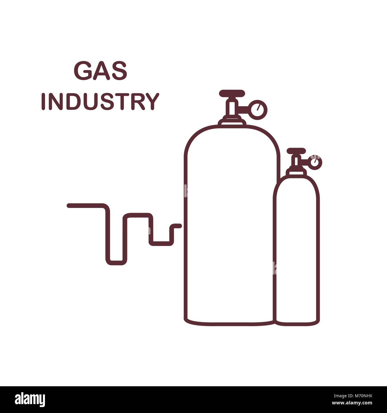 Gas cylinders. Gas industry. Design for poster or print Stock Vector ...