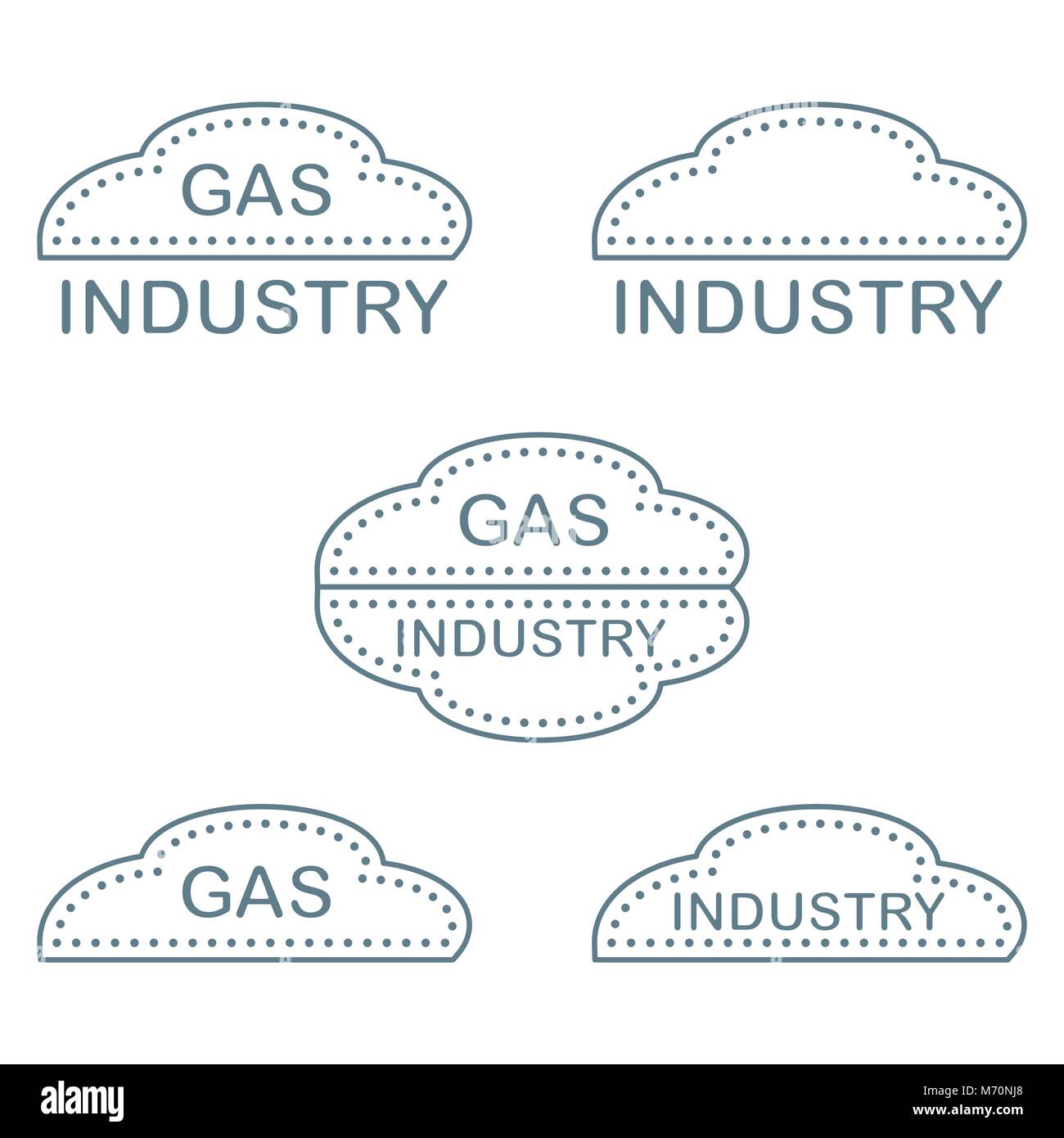 Label, stickers, logos of the gas industry. Design for announcement ...