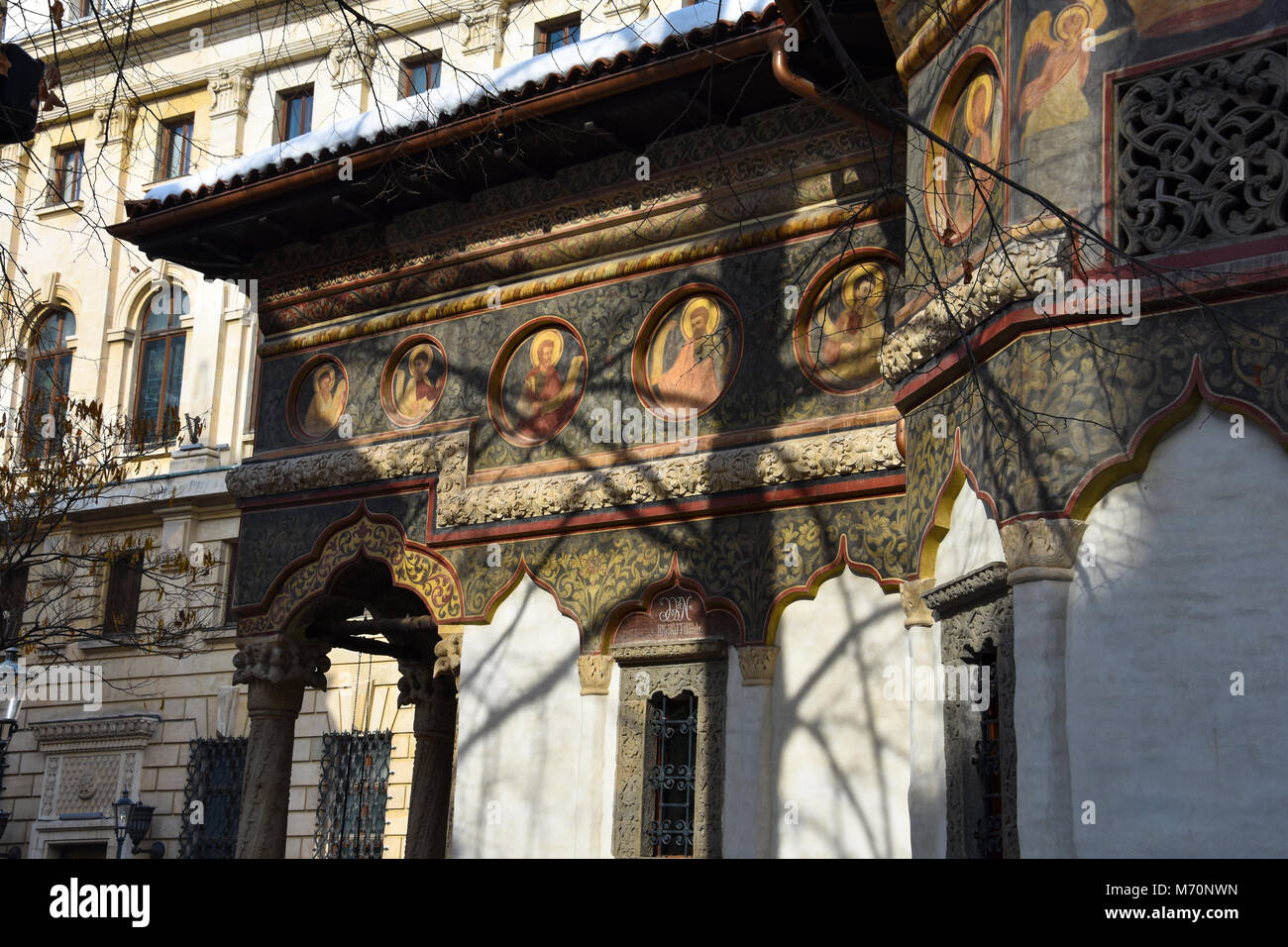 Stavropoleos Monastery (Manastirea Stavropoleos). Bucharest, Romania ...