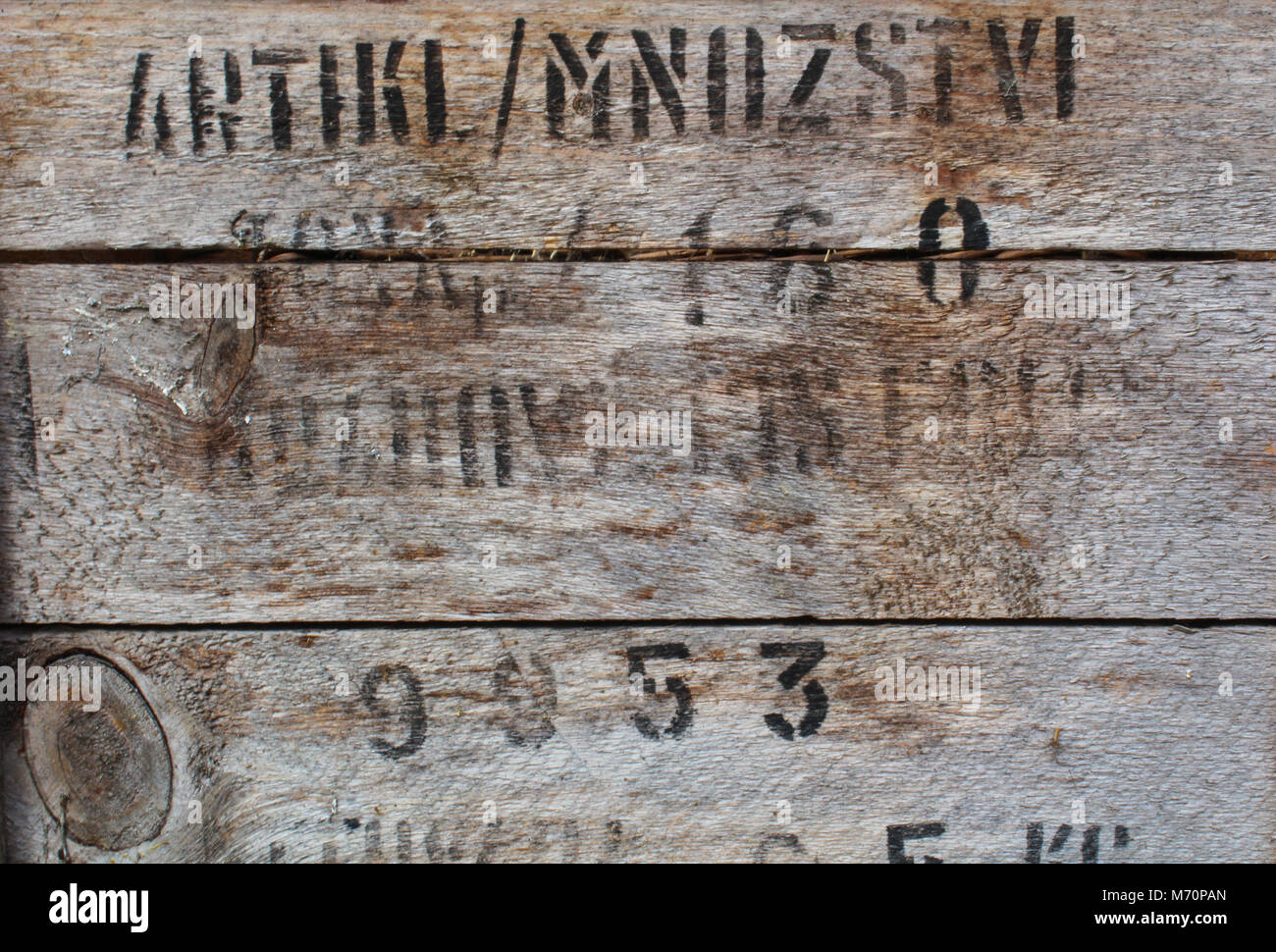 Rustic light rough wood texture with black text Stock Photo - Alamy