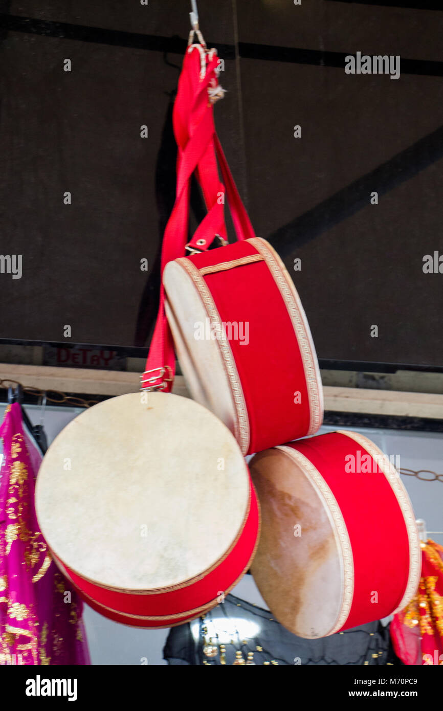Traditional drums as an musical instrument in a market Stock Photo - Alamy