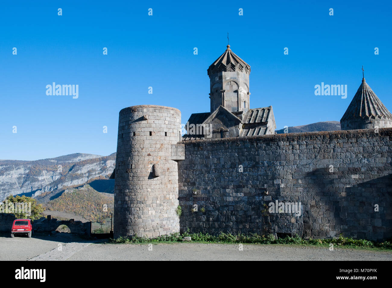 The Tatev Monastery is a 9th-century monastery located on a large ...