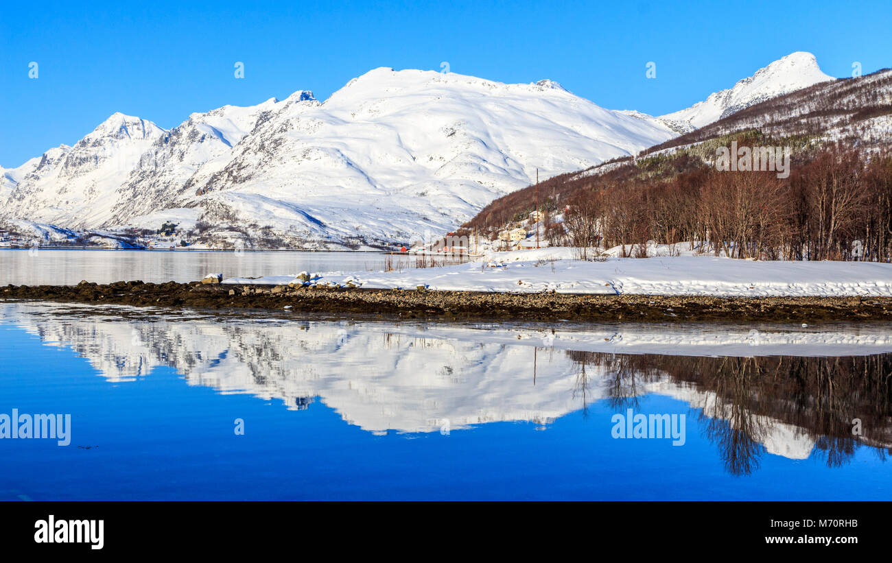 Landscape images ,Arctic Circle Kvaloya island Troms Tromso norway 2018 ...