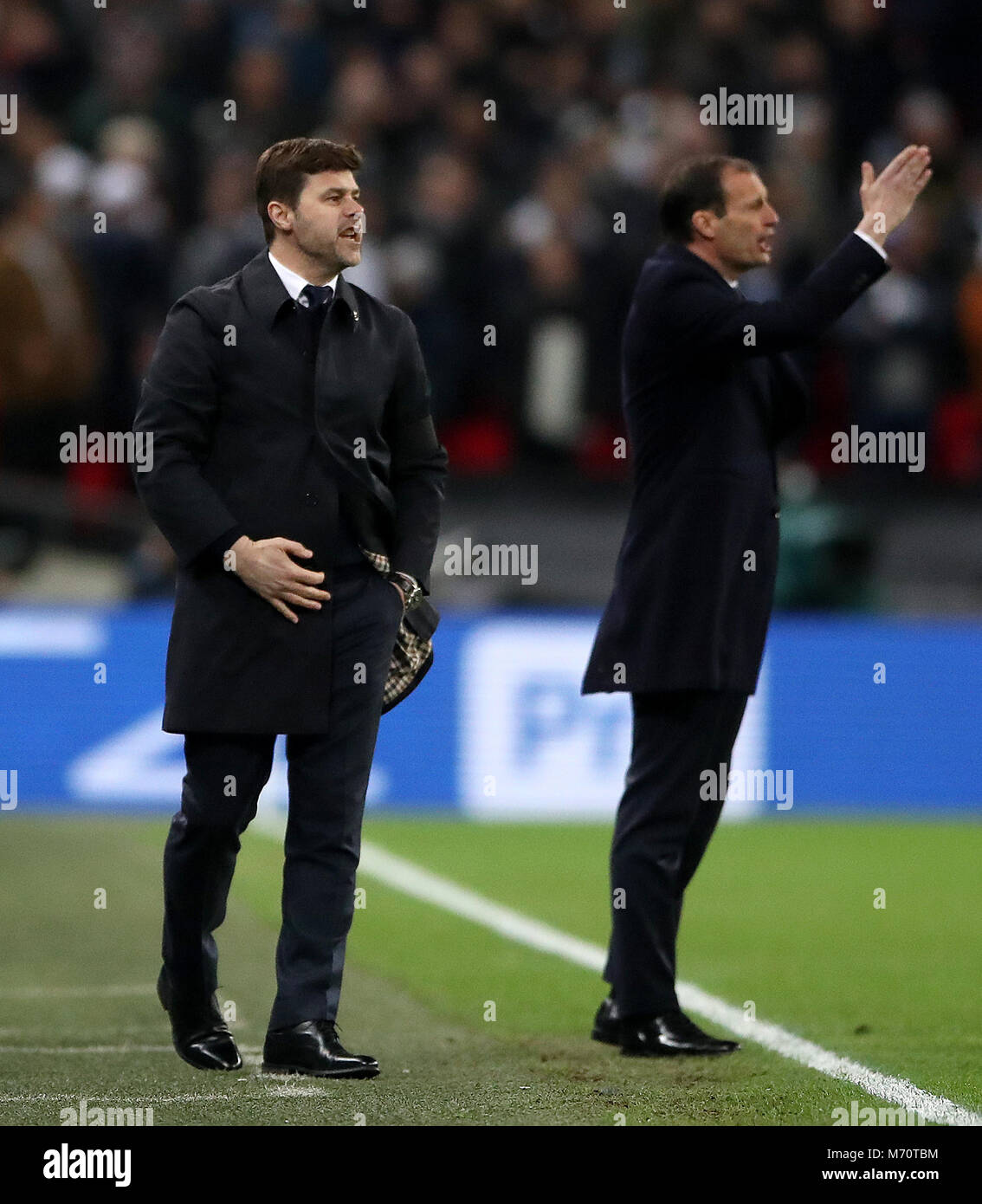 Juventus manager massimiliano allegri on touchline hi-res stock ...