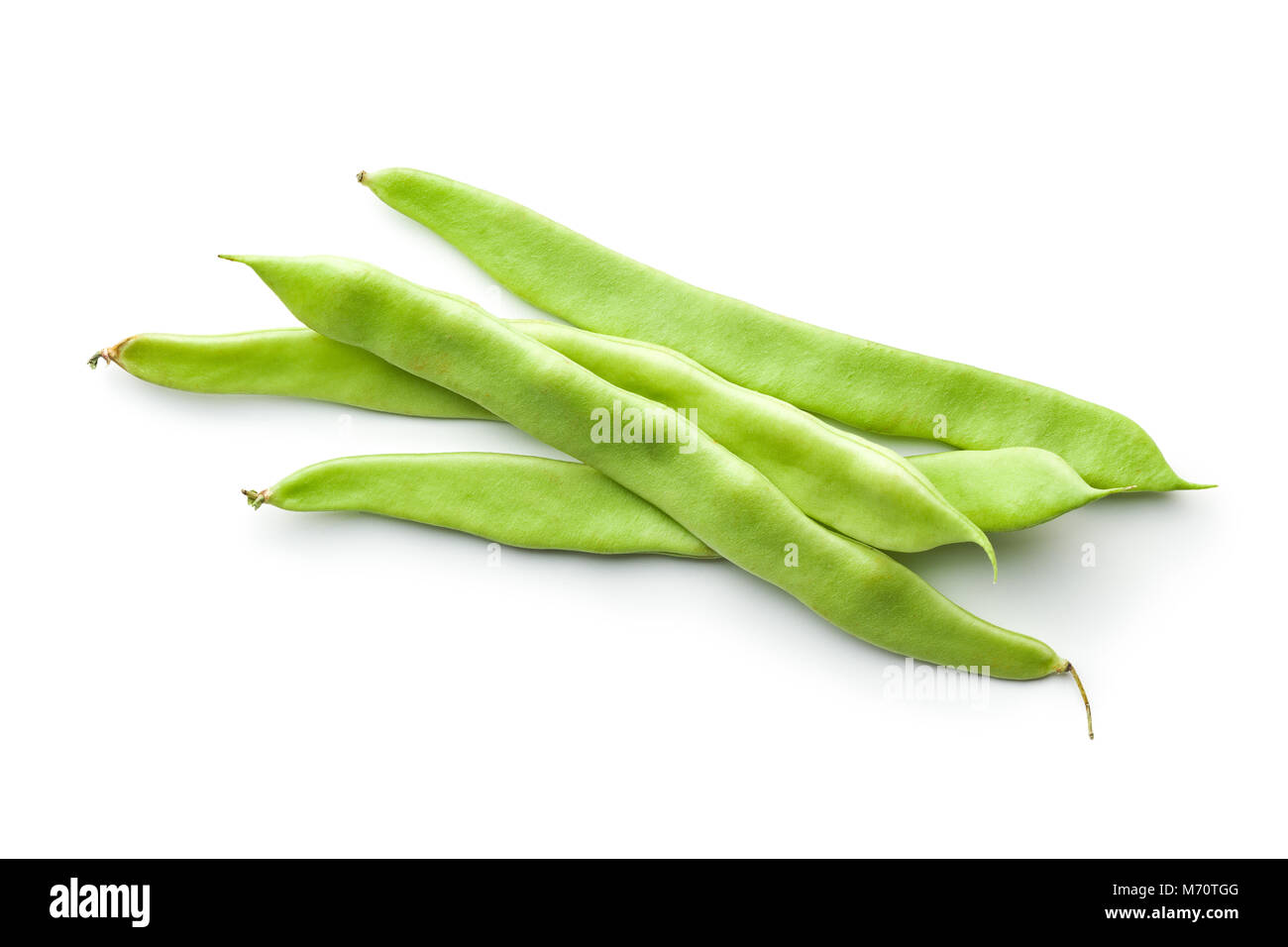 Green string beans pods isolated on white background Stock Photo - Alamy